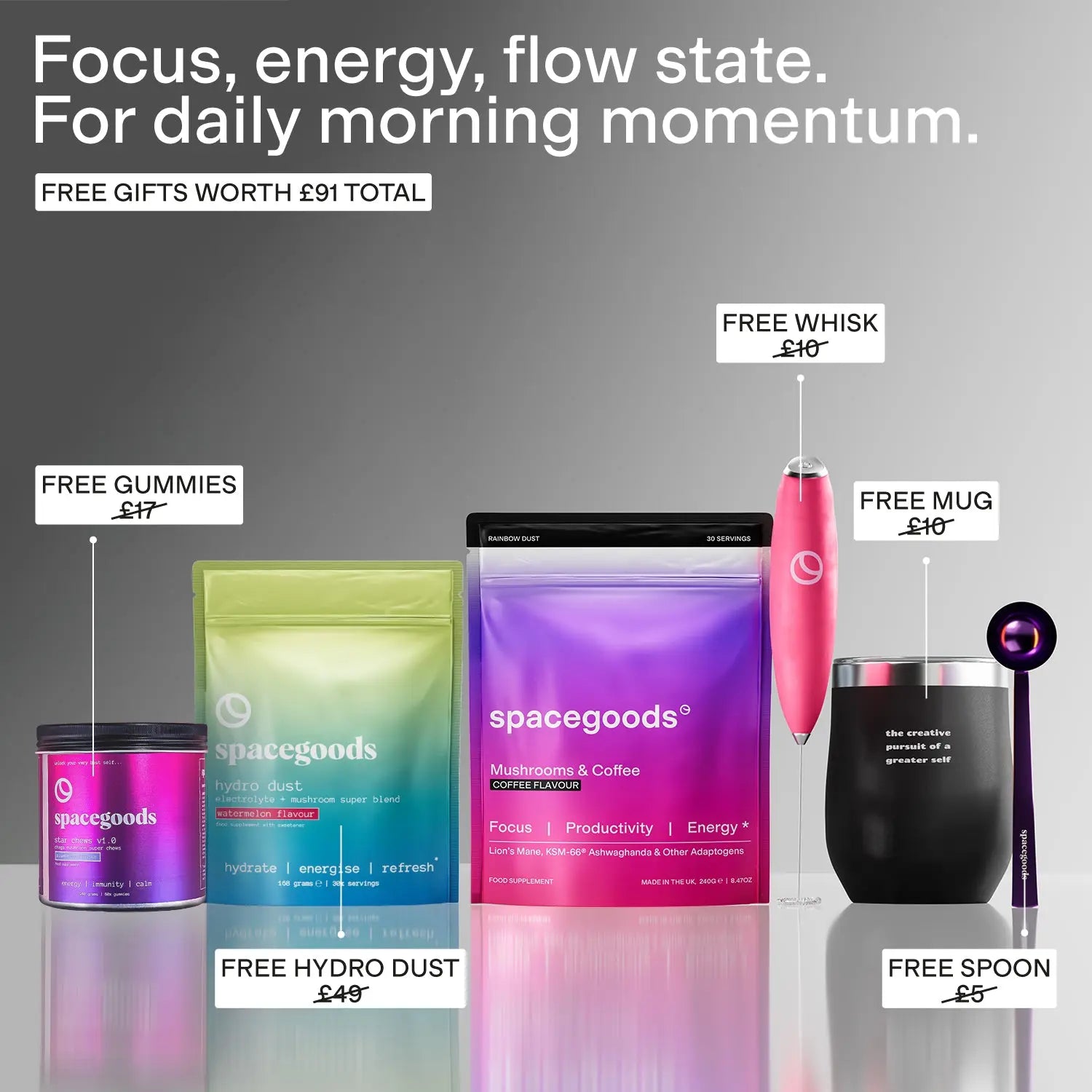 Rainbow Dust – Starter Kit | Natural Focus & Energy Boost | Spacegoods